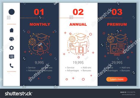Educational Subscription Prices Onboarding Mobile App Screens E