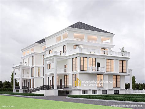 8 Bedroom Mansion Ref Cs 8100 Nigerian House Plans