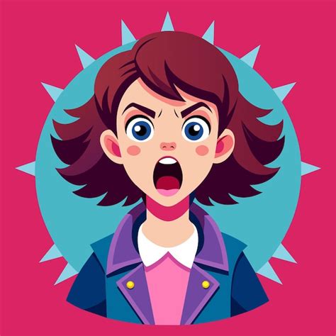 Premium Vector Angry Girl Scream Vector Design