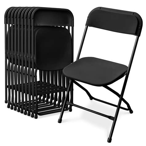 Gartooo 10 Pack Folding Plastic Chairs Set Portable Commercial Chair With Steel Frame For Party