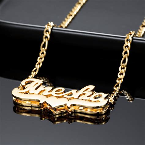 Double Plated Name Necklace • Custom Name Necklace • Two Nameplate