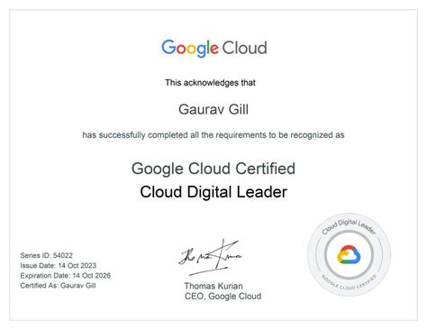 Gaurav Gill On Linkedin Im Happy To Share That Ive Obtained A New Certification Cloud