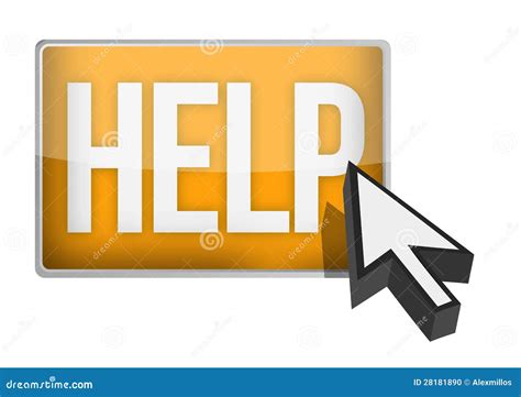 help button and arrow cursor stock illustration illustration of call