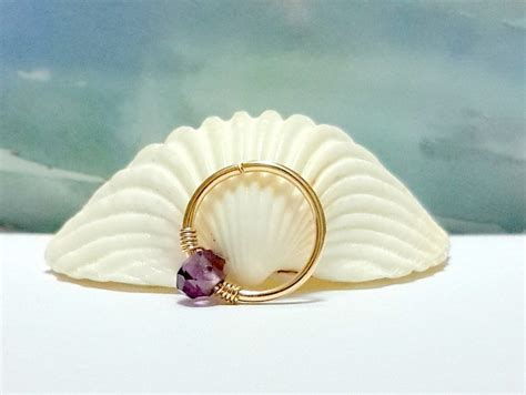 Amethyst Tragus Hoop Silver Tiny Tragus Ring Gold Tragus Etsy