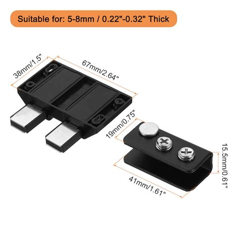 Unique Bargains Glass Door Magnetic Catch Latch Closures With Clamp 1