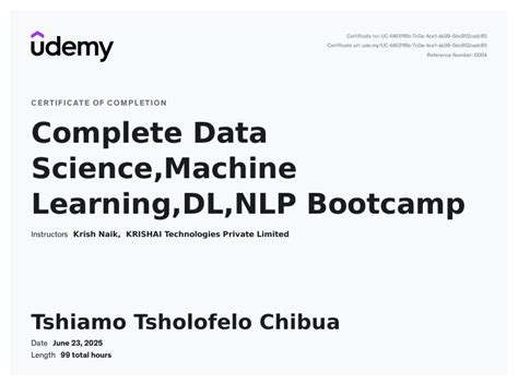 Just Completed The Complete Data Science Machine Learning Deep