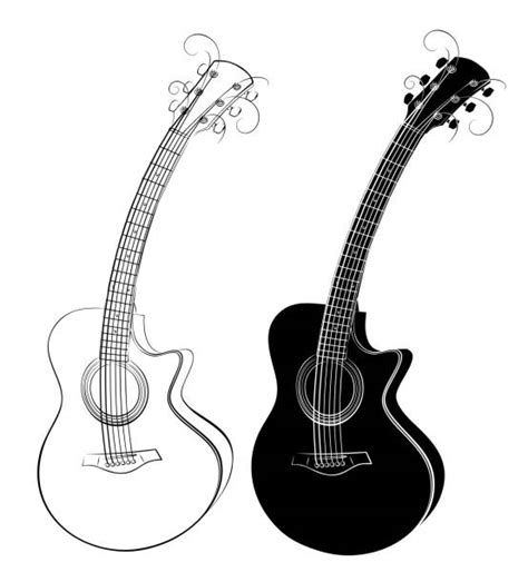 Classical Guitar Drawing Illustrations Royalty Free Vector Graphics