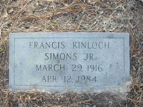 Francis Kinloch Simons Jr 1916 1984 Mémorial Find A Grave