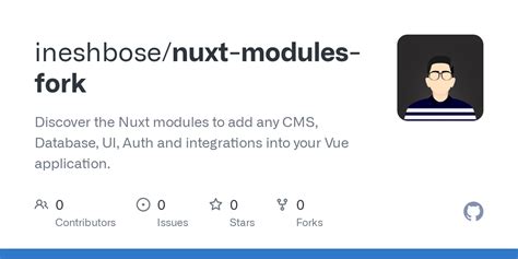 GitHub Ineshbose Nuxt Modules Fork Discover The Nuxt Modules To Add Any CMS Database UI