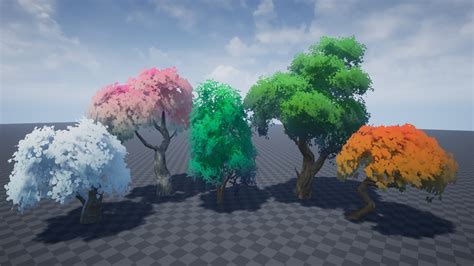 Modular Stylized Tree Kit In Props Ue Marketplace