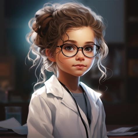 Premium Ai Image Young Female Doctor Wearing Round Glasses
