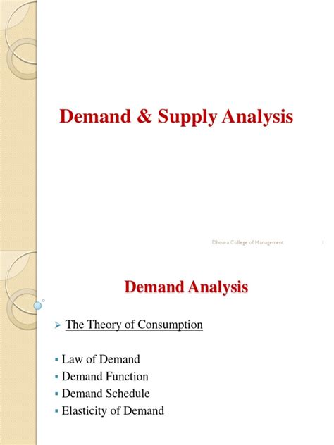 Demand And Supply Analysis Pdf