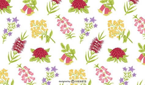 Australian Native Flowers Pattern Design Vector Download
