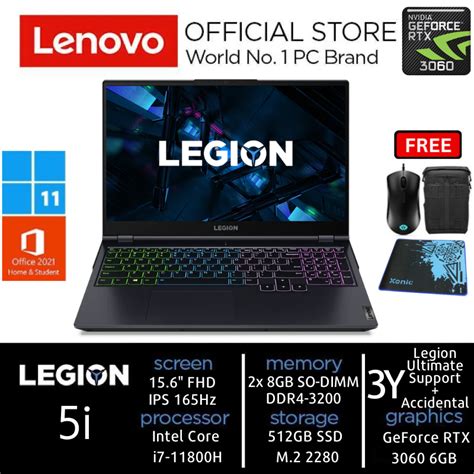 Promo Lenovo Legion 5i 1cid Laptop Gaming Core I7 11800h 16gb 512gb Ssd Rtx3060 6gb 15 6 Win 11