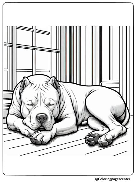 Realistic Pitbull Coloring Pages