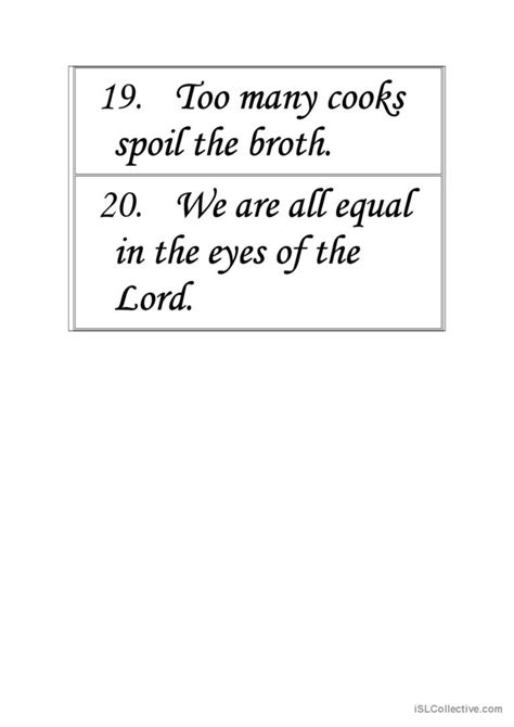 Proverbs English Esl Worksheets Pdf And Doc