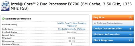 Intel 3 5ghz Core 2 Duo E8700 Quietly Introduced Slashgear