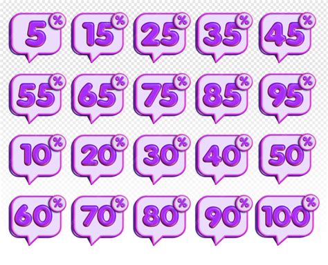 Premium Psd A Set Of Speech Bubbles Numbers Purple 5 10 15 20 25 30