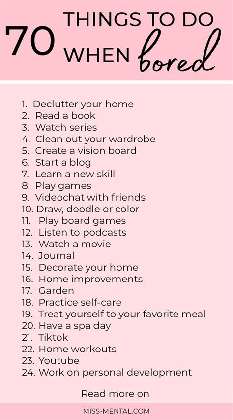 70 Things To Do When Bored At Home