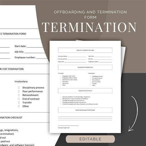 Termination Form Employee Offboarding Checklist Termination