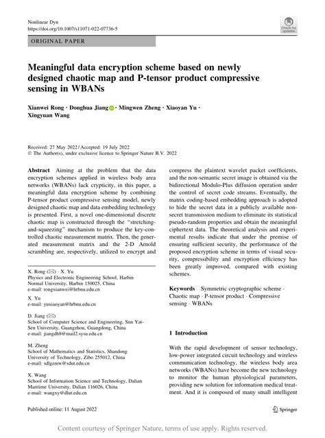 Meaningful Data Encryption Scheme Based On Newly Designed Chaotic Map And P Tensor Product