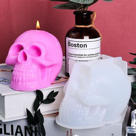 3d Skull Candle Silicone Mold Diy Halloween Decorative Candle