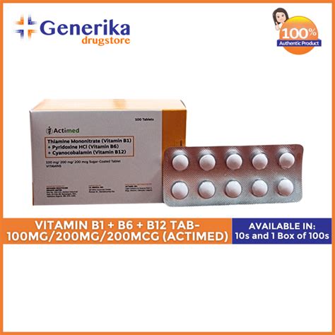 Actimed Vitamin B1 B6 B12 Tab 100mg 200mg 200mcg Lazada Ph