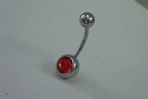 Ruby Navel Ring Belly Button Jewelry Belly Button Ring Etsy