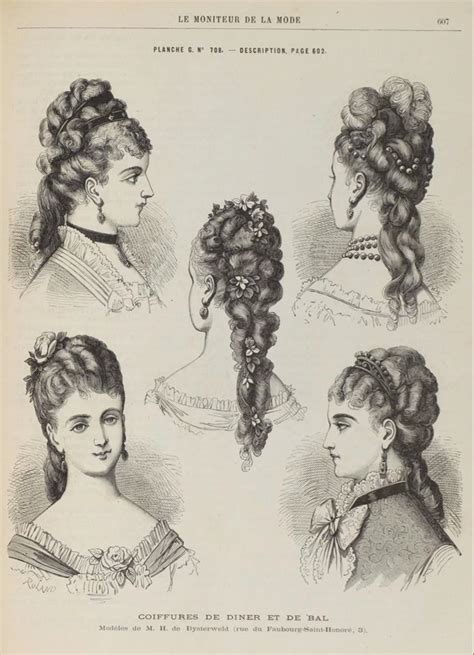 Le Moniteur De La Mode December 1876 Victorian Hairstyles 1870s