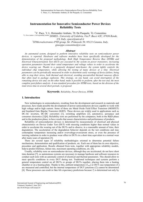 Pdf Instrumentation For Innovative Semiconductor Power Devices