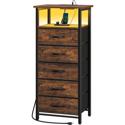 Yoobure 5 Drawers Dresser For Bedroom Tall Nightstand