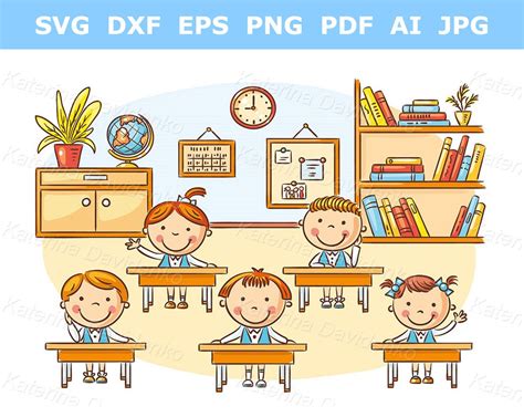 Classroom Cartoon Clipart