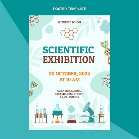 Scientific Exhibition Poster Template Free Vector Science Fair Logo