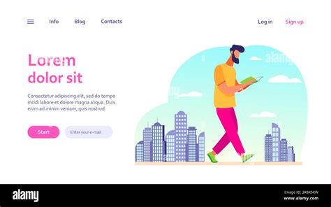 Reading And Walking Book Stock Vector Images Alamy