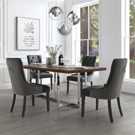 Tufted Leather Dining Room Chairs
