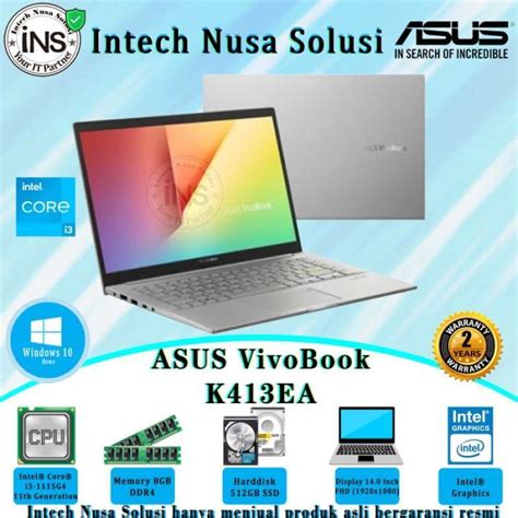 Promo Asus Vivobook K413ea Core I3 1115g4 8gb 512gb Ssd Win10hsl Ohs 19