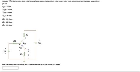SOLVED Calculate V For The Transistor Circuit In The Following Figure Assume The Transistor