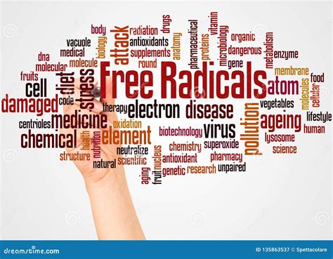 Free Radicals Word Cloud And Hand With Marker Concept Stock Image