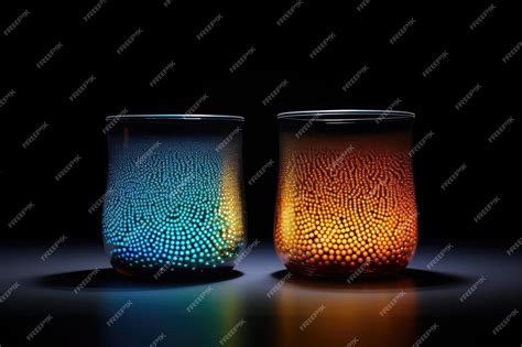 Premium Photo Translucent Glasses On A Dark Background Gradient