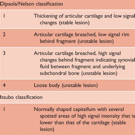 Mr Classification Systems And Lesion Instability Criteria For