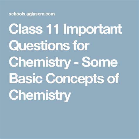 Chemistry Class 11 Some Basic Concepts Of Chemistry