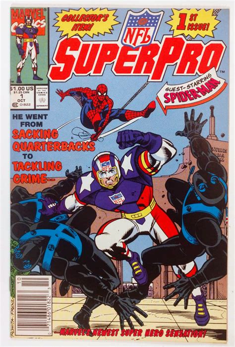 Nfl Superpro 1 80 1991 Newsstand Comic Books Copper Age Marvel Sports Hipcomic
