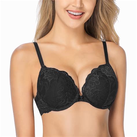Wingslove Womens Push Up Sexy Lace Padded Plunge Underwire Lift Up