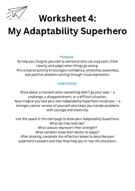 My Adaptability Superhero Creative Problem Solving And Resilience Sel Worksheet