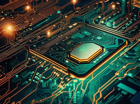 Premium Ai Image Futuristic Technology Abstract Circuit Board