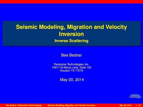 Pdf Seismic Modeling Migration And Velocity Inversion · Full