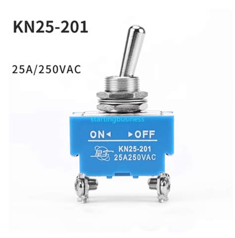 2pcs New Kn25 201 25a Toggle Switch 4 Feet 2 Gears Screw Inserts Foot