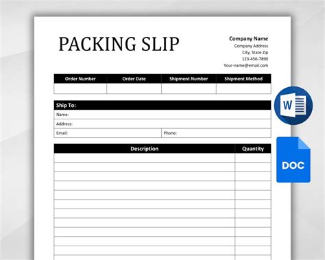 Packing Slip Template Editable Small Business Packing Slip Template Printable Order Tracker