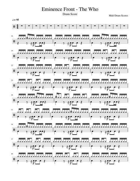 Eminence Front The Who Sheet Music For Drum Group Solo