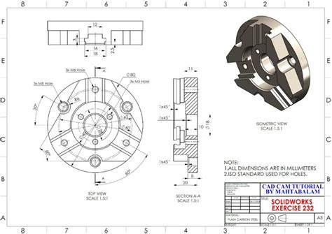 Solidworks Tutorial For Beginners Exercise 232 Solidworks Solidworks Tutorial Autocad